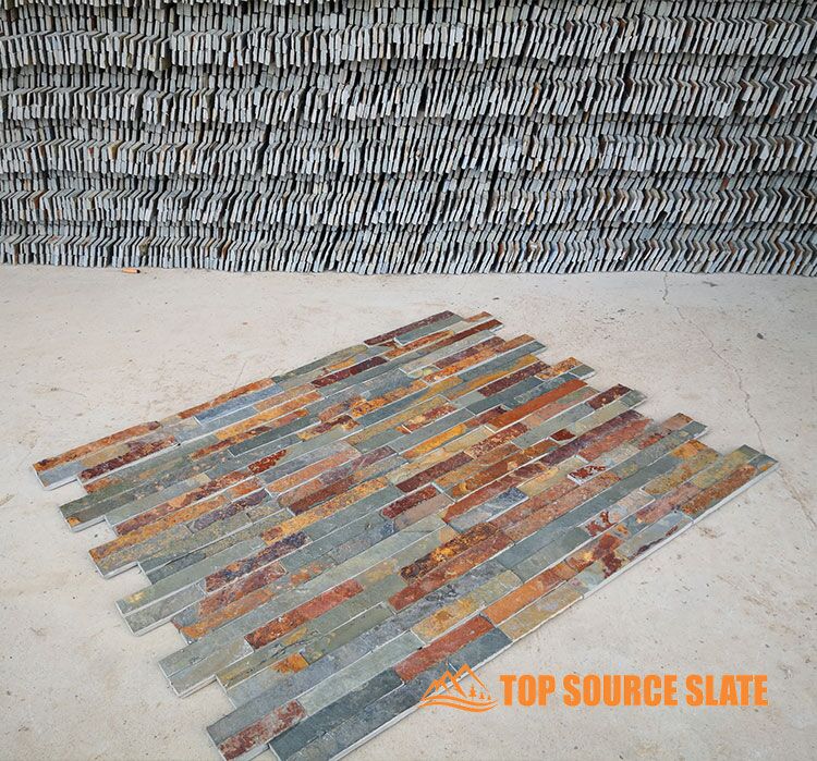 Split face multi color rusty slate natural stone cladding - Top Source ...